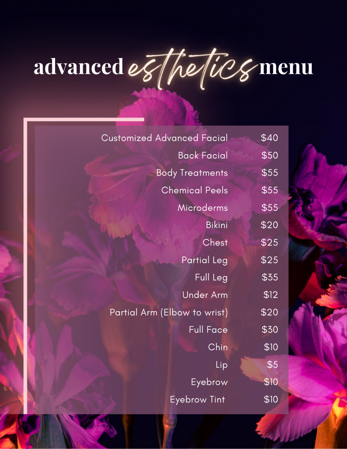 Advanced Esthetics – Debutantes